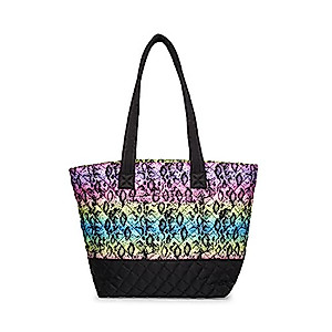 Betsey Johnson Nylon Quilted Tote, Rainbow