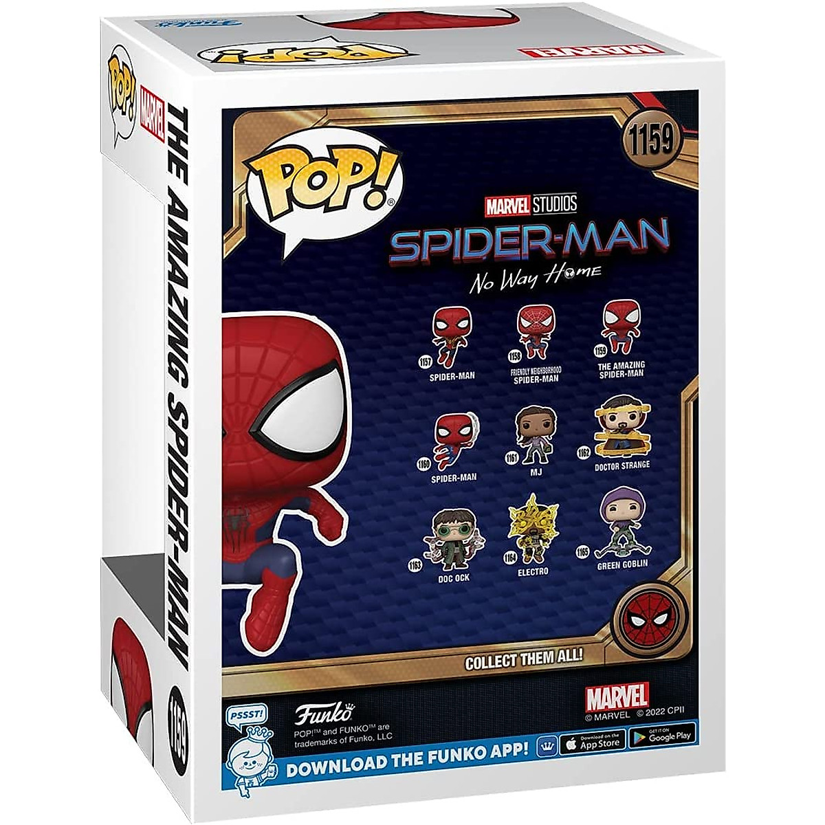 POP Marvel: Spider-Man: No Way Home - The Amazing Spider-Man Funko Vinyl Figure (Bundled with Compatible Box Protector Case), Multicolor, 3.75 inches
