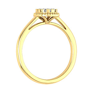 1/4 Carat Cushion Cut Diamond Ring in 10K Yellow Gold (Ring Size 8.25)