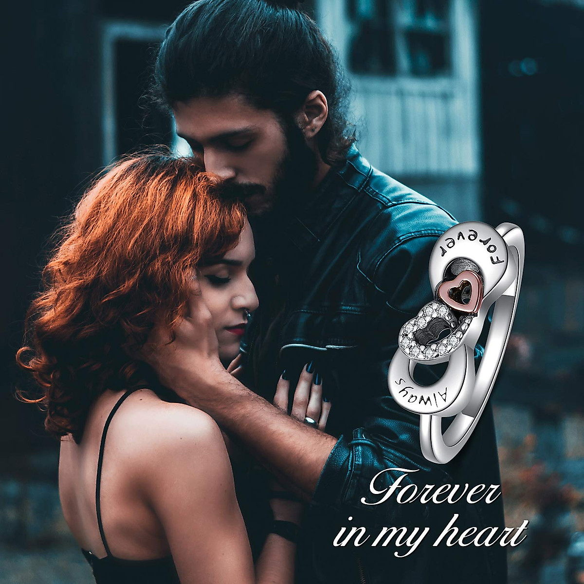 Infinity Cremation Ring for Ashes 925 Sterling Silver Always & Forever Urn Ring Jewelry Keepsake Hair Memorial Locket for Women Mom (7)