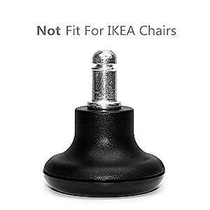 Bell Glides Replacement Office Chair or Stool Swivel Caster Wheels to Fixed Stationary Castors, Low Profile Bell Glides with Soft Rubber Bottom Instead of Self Felt Pads, Chair Feet Wheel Stopper