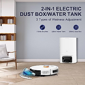 Lydsto Robot Vacuum and Mop Combo with HEPA Self-Emptying Base, 3-in-1 Robotic Vacuum with Lidar Navigation for 40 Days of Cleaning, 3000Pa Suction, Smart Map, App Control, Perfect for Pet Hair, R5