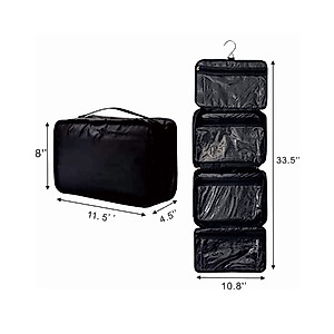 All-Purpose Household Travel Organizer Accessory Toiletry Cosmetics Makeup Hanging Shaving kit Bag-Black