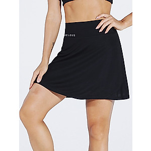 NELEUS Women's 2 in 1 Tennis Skirts with Pockets High Waisted Athletic Running Shorts Golf Skirt,Black/Grey/White,3 Pack,3X-Large