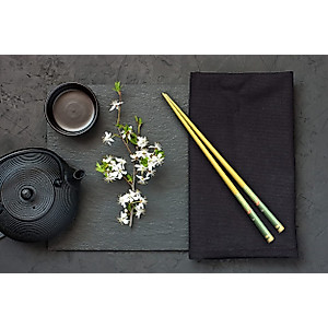 Chopsticks reusable Made in Japan ishida 10Pairs Black pasted box ((Japanese Beauty・23cm 9.0inch))