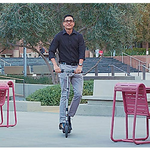 Razor E Prime Adult Electric Scooter - Up to 15 mph, 8" Airless Flat-free Tires, Rear Wheel Drive, 250W Brushless Hub Motor, Lightweight Aluminum Frame, Anti-Rattle System, Foldable