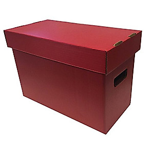 (5) Max Pro SHORT Colored Comic Storage Box - Holds 150 - 175 Comic Books - RED