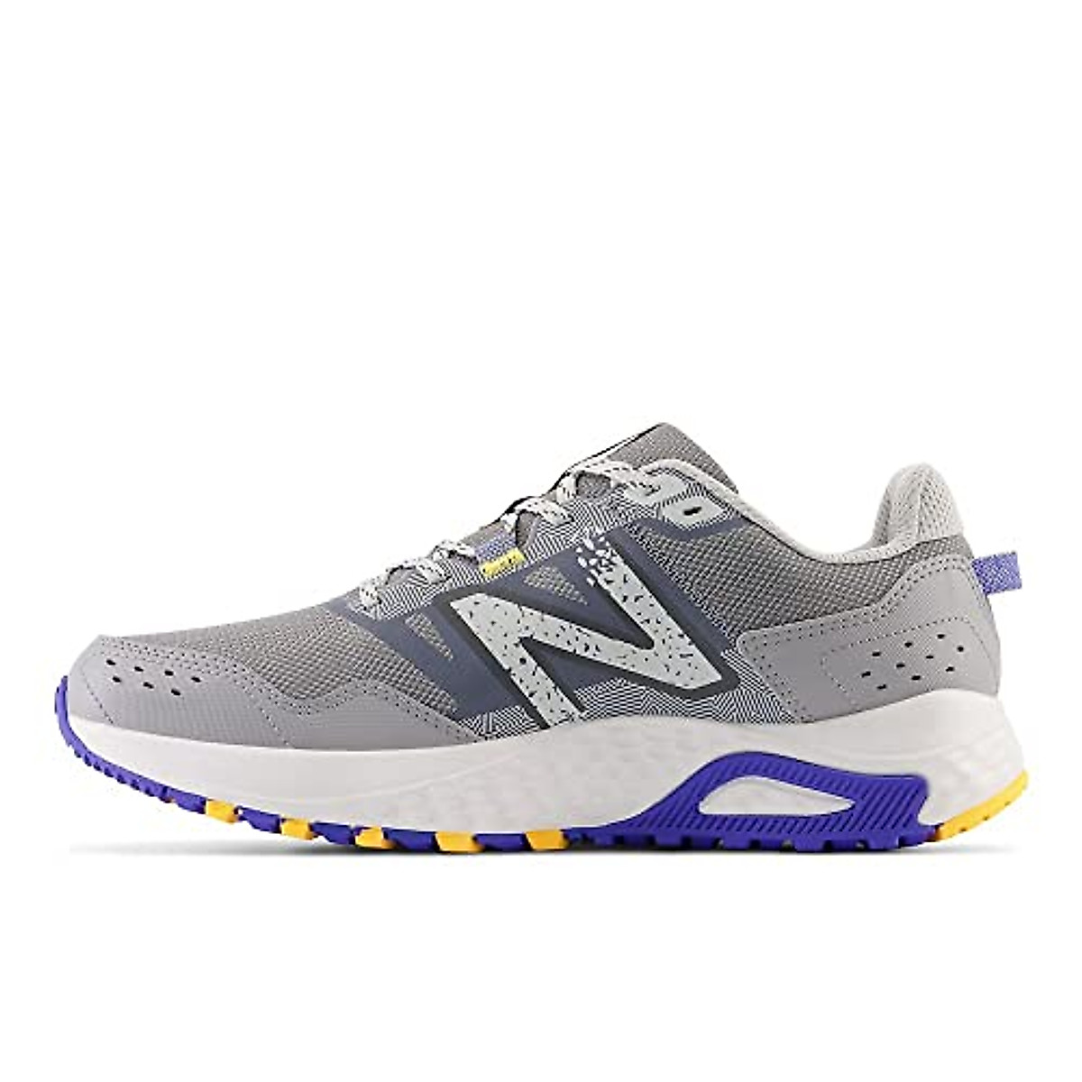 New Balance Men's 410 V8 Trail Running Shoe, Blacktop/Marine Blue/Shadow Grey, 15 X-Wide