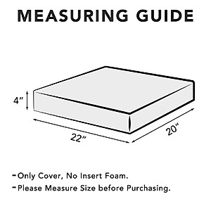 Easy-Going Patio Cushion Covers 22x20x4 Inch 4 Pack, Linen Look Outdoor Water Resistant Chair Seat Cushion Slipcover with Zipper for Outdoor Furniture, Covers Only! Navy