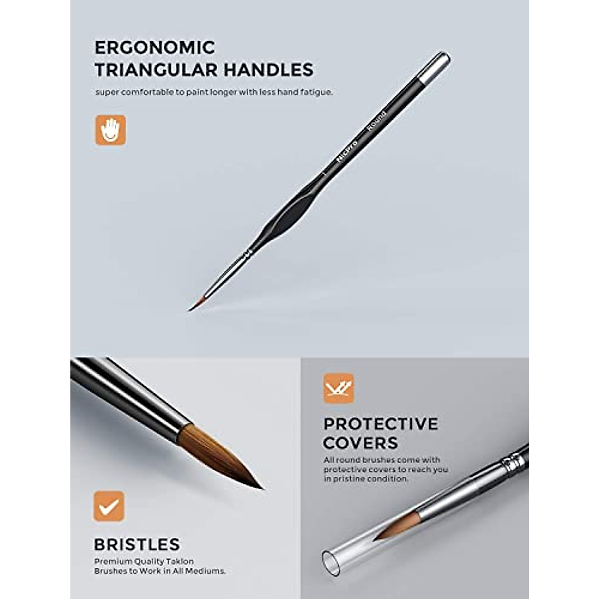 Nicpro 16 PCS Small Detail Paint Brush Set, Professional Miniature Painting Kit Fine Detail Brushes for Watercolor Oil Acrylic, Craft, Models, Rock Painting, Paint by Number- Come with Holder & Bag