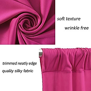 10x10 Fuchsia Backdrop Curtain for Parties Birthday Party Wrinkle Free Hot Pink Photo Curtains Backdrop Drapes Fabric Decoration for Wedding 5ft x 10ft,2 Panels