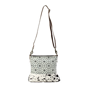 Myra Bag Green Floral Upcycled Canvas Shoulder Bag S-1196