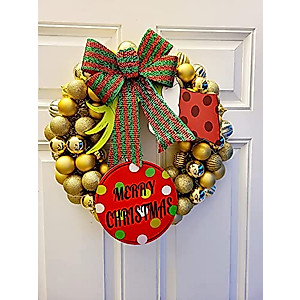 Thickened Christmas Front Door Decorations, 16.6'' x 13.6'' Wooden Hanging Sign for Xmas Themed Party Birthday Event New Year Party Decorations