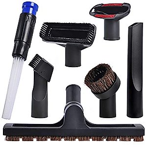 KEEPOW 1 1/4" Vacuum Attachments Accessories Cleaning Kit Hardwood Floor Dust Brush for 32mm (1 1/4 inch) Standard Hose, 7 Pcs