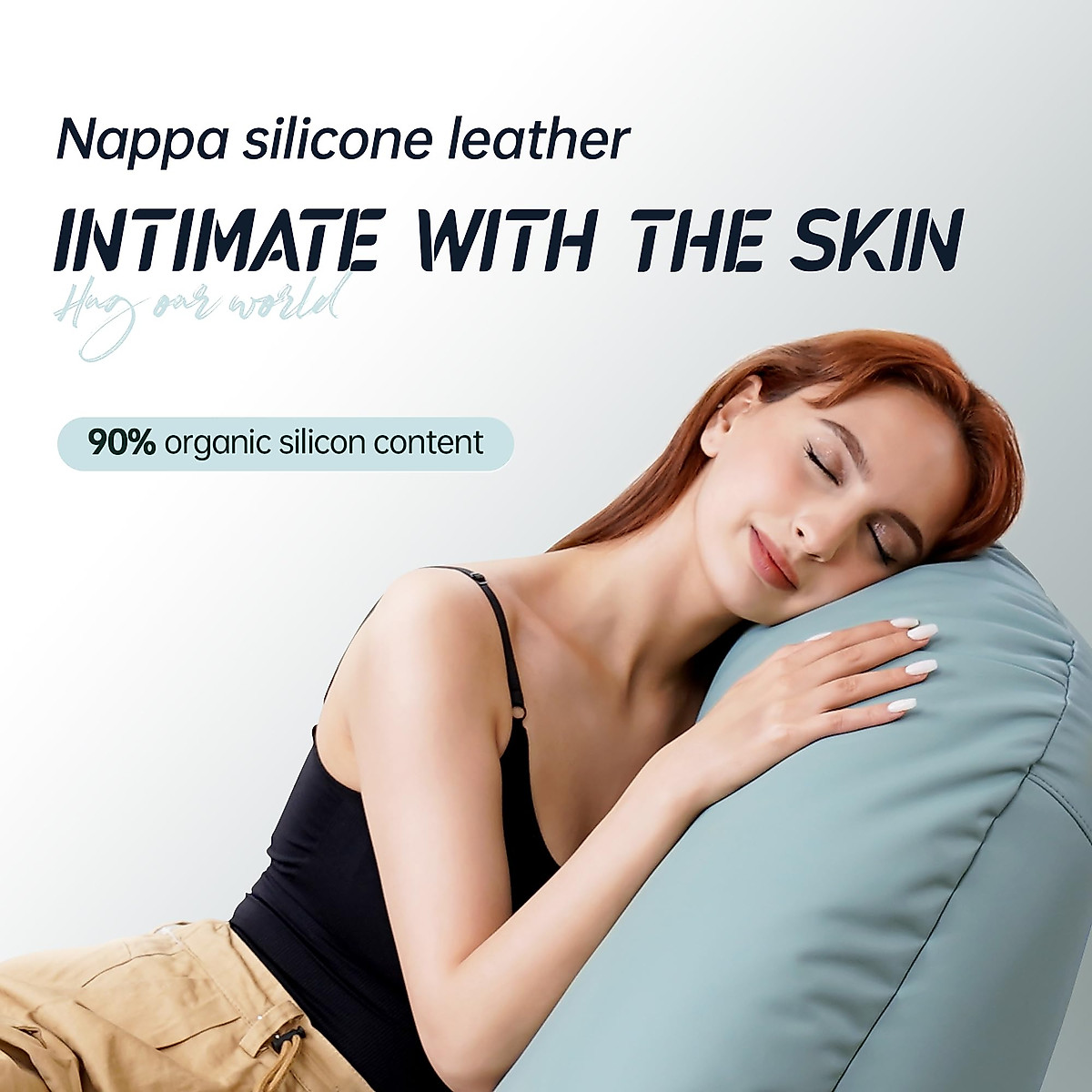 COOSLEEP Oversized Power Swivel Recliner Chair Rocker with 43.5'' Oversized Sitting Width and 270° Swivel,360° Surround Sound and Breathing Lighting,Comes with a 3-in-1 Pillow, 380 Lbs Capacity(Blue)