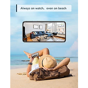 GNCC Indoor Security Camera Dog Camera 1080P w/Motion Detection, 2-Way Audio Siren, Night Vision, Cloud & SD Card Storage, Works w/Alexa & Google Home, GC2