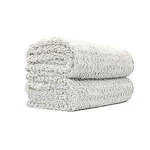 The Rag Company - Platinum Pluffle Microfiber Detailing Towels - Professional Korean 70/30 Blend, Plush Waffle Weave, 480gsm, 20in x 40in, Ice Grey (2-Pack)