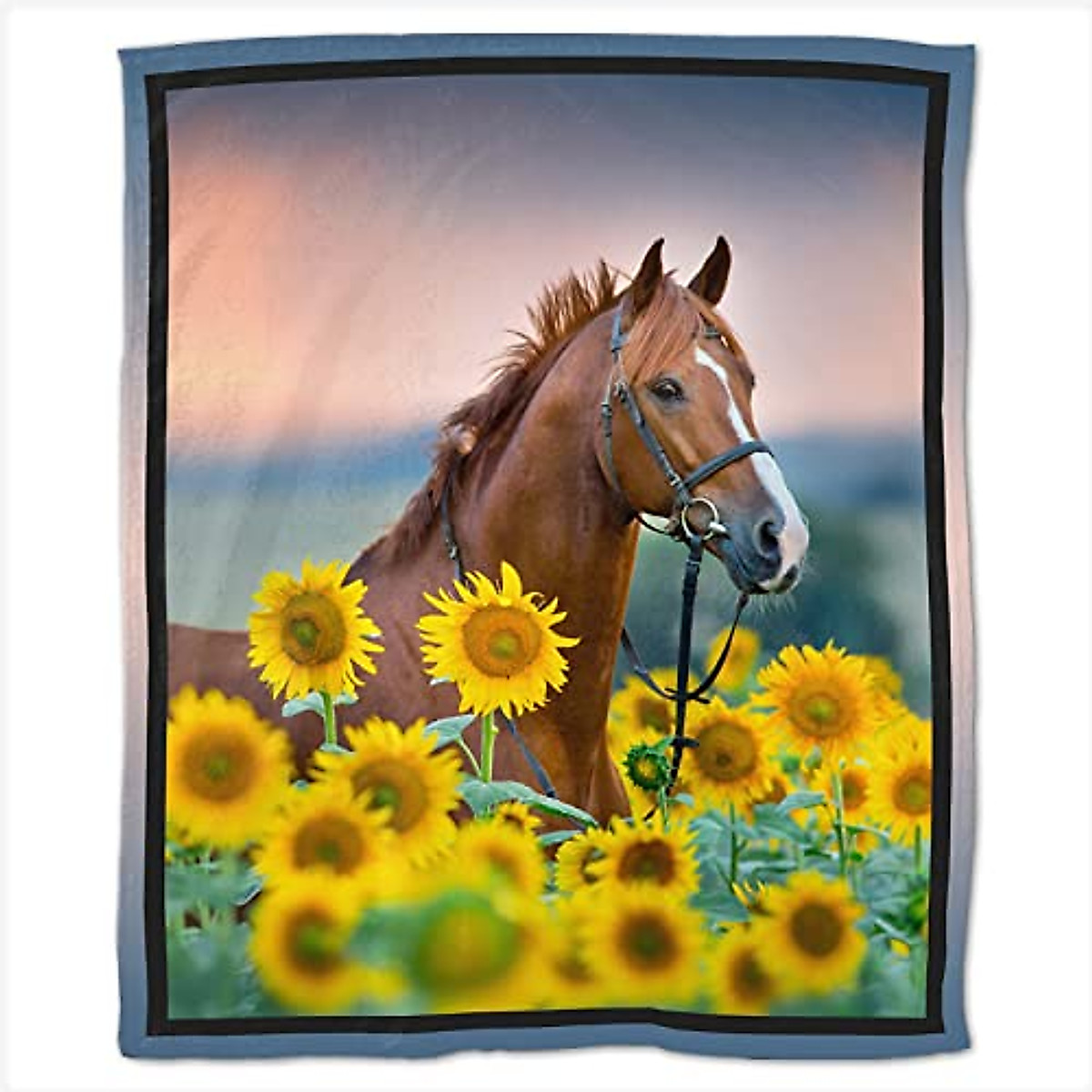 Horse Blankets 60"X50" Ultra-Soft Flannel Throw Blanket Plush Cozy Throws for Sofa Bed Micro Fleece Blanket for Adults Kids