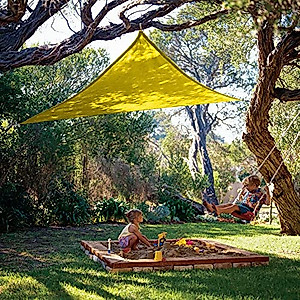 Coolaroo 434496 Party Shade Sail, 9'10" Triangle, Yellow