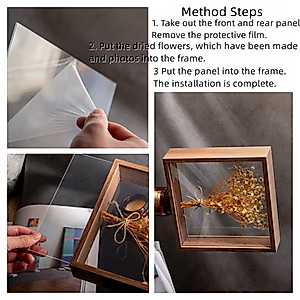 XIYUAN Wooden Dried Flower Photo Frame Dried Flower Display Stand Decorative Floating Photo Frame Clear Double-sided Dried Flower Display Desktop Souvenir Photo Herbarium Photo Frame (8x10''/Black)