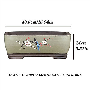 Outdoor Indoor Garden Plant Pots Purple Sand Flower Pot Begonia Bonsai Pot Simple Rectangular Extra-Large Plant Pot Planter with Drainage Holes Plant Pot Container (Color : Yellow)