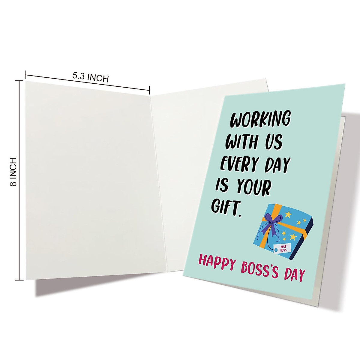 Nchigedy Happy Boss's Day Card for Him Her, Funny Boss Day Card for Men Women, Humor Bosses Day Card for Boss Colleague, Working With Us Every Day Is Your Gift