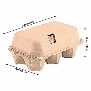 30 Pack Empty Egg Cartons,6 Pulp Fiber Egg Carrier Egg Storage Containers for Kitchen, Farm, Picnic,Travel, Brown,Reusable.