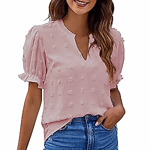 Pale Pink Shirts for Women top Long Sleeve for Women Black v Neck Long Sleeve Women Long Plain red Shirt White Tank Tops for Women v Neck Loose Products Sold by only for Women Shirts Christmas