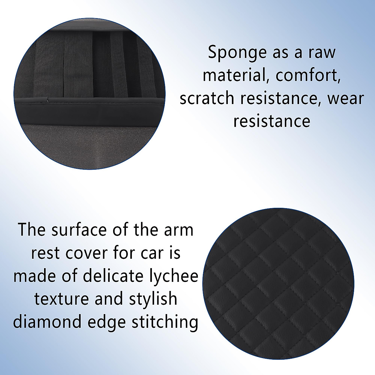 Car Center Console Cover,Soft and Comfortable Car Armrest Box Pad with 2 Storage Bags,Four Seasons Universal Car Interior Accessories Arm Rest Cover for Car Truck SUV Van (Size:12.99x7.28inch)