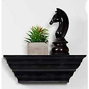 TopNotch Outlet Black Floating Shelves (3 Pcs) Plastic Shelf Set - Easy to Add Simple Yet Effictive Chic Touches to Your Space - Mini Wall Shelving - Home Decor