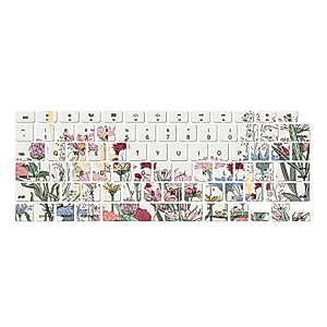 IVY Flowering Straw Clear Case for MacBook Air 13 with M2 (Models: A2681) Hard Shell Case with Keyboard Cover Set - H