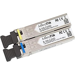 MikroTik S-3553LC20D, Two SFP (1. 25G) module kit, 20km, Single Mode