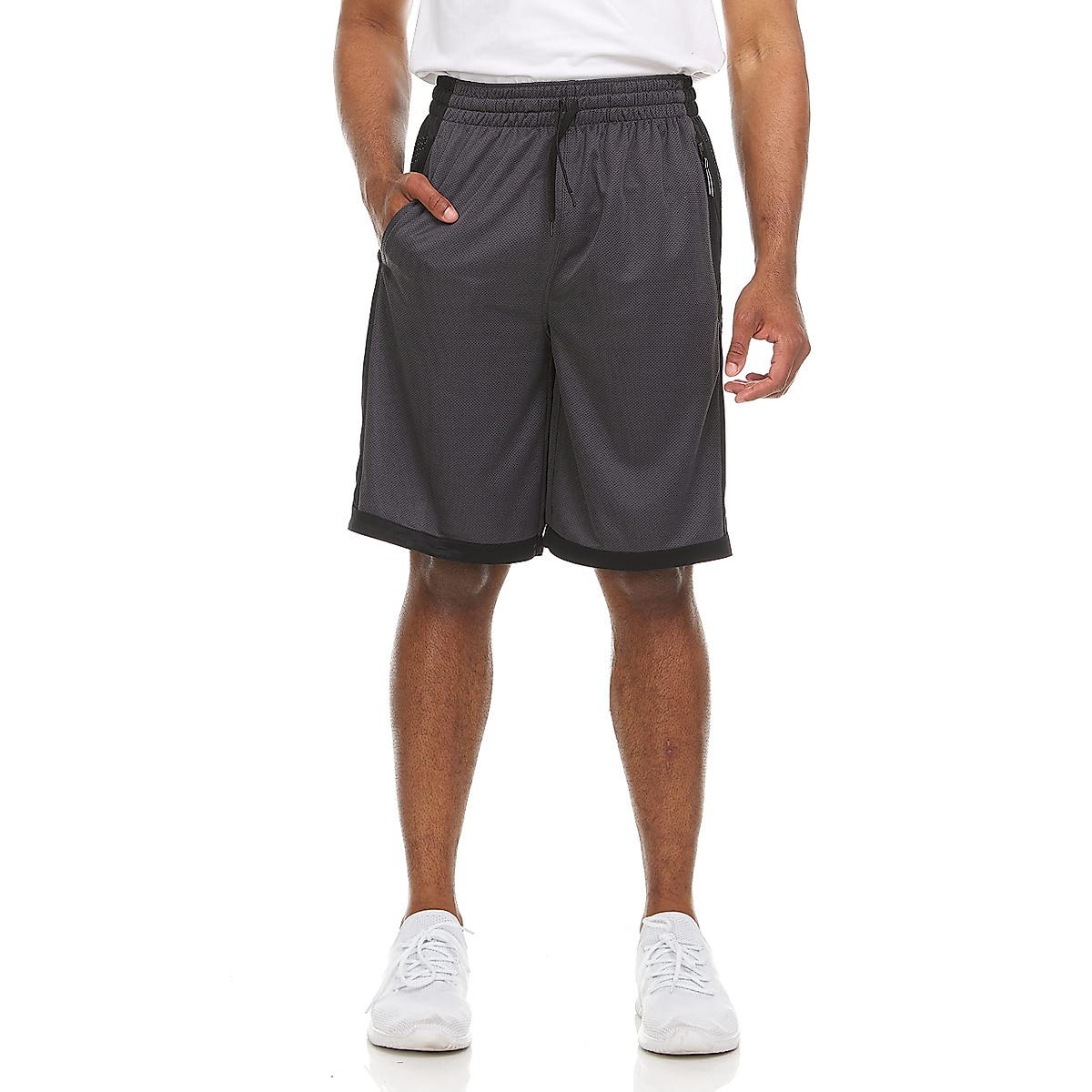 Spalding Mens Guard Performance Basketball Short, Gravel, S