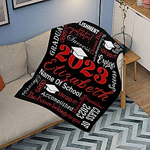 InterestPrint Custom Graduate 2023 Throws Blanket Class of 2023 Grad Congrats Blanket Personalized Graduation Blanket Gifts for Son Daughter Grandson Granddaughter 40x50 Inch