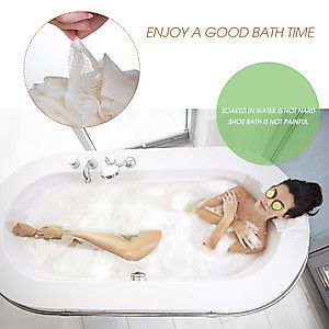 mikimini Bath Mitt for Women, Bath Pouf Mesh Brushes 1 PC Upgraded Version | Loofah Sponge & Exfoliating Pad 2 in 1 Professional Design | Exfoliating Gently with The Elastic (1 Pack)