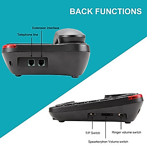 Large Button Phone for Seniors, Amplified Corded Phone with Speakerphone for Elderly Home Landline Phones, No Need to use Batteries,with Loud Ringer, One-Touch Dialing…