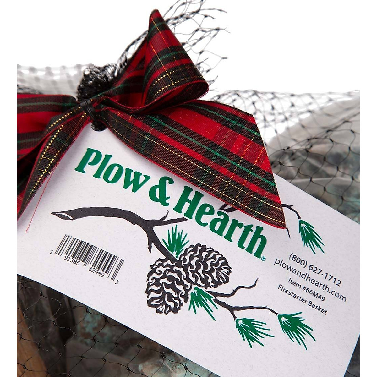 Plow & Hearth Fire Starter Basket with Fatwood, Color Cones and Wax Cones