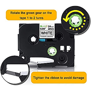 Buyalot 24mm Label Tape Replacement for Brother P Touch TZ Tape TZe-251 TZe251 TZ251 1 Inch 0.94 Laminated Compatible with Brother Ptouch PTD600 PTD610BT PTP700 PTP750W Label Maker, 4 Pack