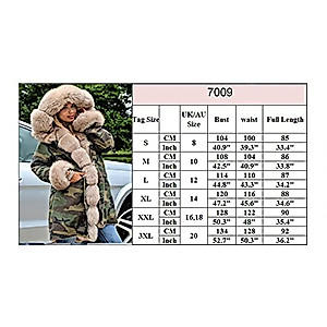Roiii Women Military Winter Casual Outdoor Coat Hoodie Jacket Long Trench Par Amry Green X-Large / 12