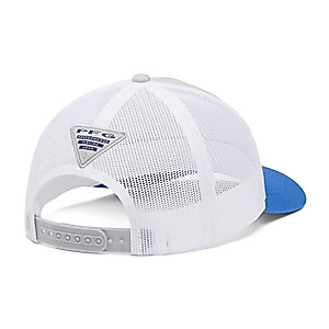 Columbia Unisex Pfg Mesh Snap Back Fish Flag Ball Cap, Cool Grey/White/Vivid Blue, One Size