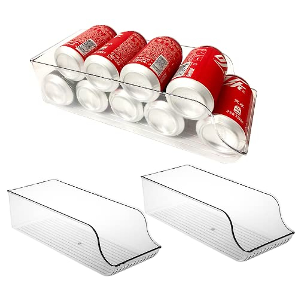 Soda Can Organizer Refrigerator Organizer Bins Fridge Organizer Bins 2PCS for Fridge Pantry Kitchen Cabinets and Freezer, Beverage & Canned Food Organizer