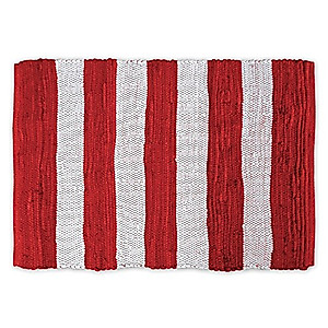DII Contemporary Reversible Handmade Rag Rug, 4x6', Red