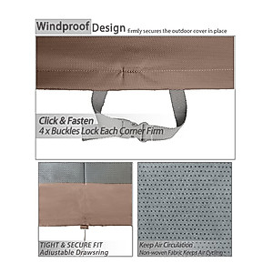 Garden Balsam Patio Furniture Cover Beige 48" D X 28" H Round Waterproof Outdoor Table Chair Set Covers Outdoor Sectional Cover Outdoor Furniture Set Cover