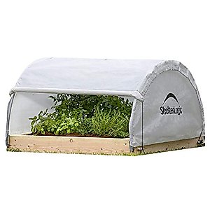 ShelterLogic 4' x 4' GrowIT Backyard Round Roof Style Raised Bed Greenhouse with Fully Closable Translucent Waterproof Cover (Wood Frame Not Included)