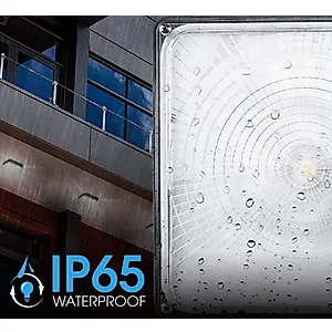 PARMIDA LED Canopy Light, 45W, 0-10V Dimmable,110-277VAC, IP65 Waterproof, ETL-Listed, 5000K (Day Light), 9.6" x 9.6", Gas Station, Street, Area & Outdoor Lighting, Bronze