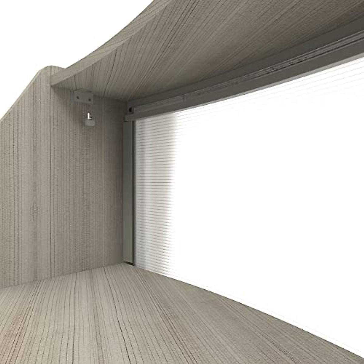 Linea Italia Curved Office Clear, Easy to Assembly Single Unit Reception Desk Counter for Lobby, Salon, 1 Panel, Ash