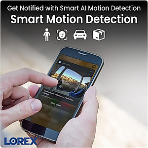 Lorex 4K Deterrence Bullet AI PoE IP Wired Add-On Metal Home Security Camera - Smart Security Lighting, Color Night Vision, and Smart Motion Detection Plus