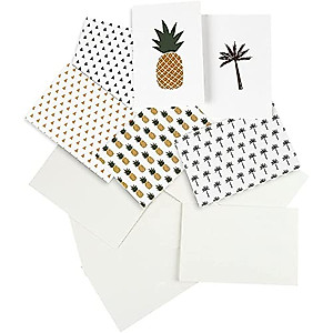 All Occasions Greeting Cards, 48-Pack of Cards in 6 Tropical Designs with Envelopes Included, Modern Geometric Design, 10 x 15 cm