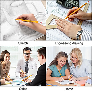 Gloween Wood-Cased #2 HB Pencils Bulk, 50 Pack Pre-Sharpened Yellow Pencils for Office School Supplies