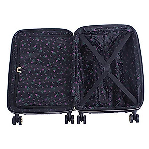 Betsey Johnson Designer 20 Inch Carry On - Expandable (ABS + PC) Hardside Luggage - Lightweight Durable Suitcase With 8-Rolling Spinner Wheels for Women (Covered Roses)